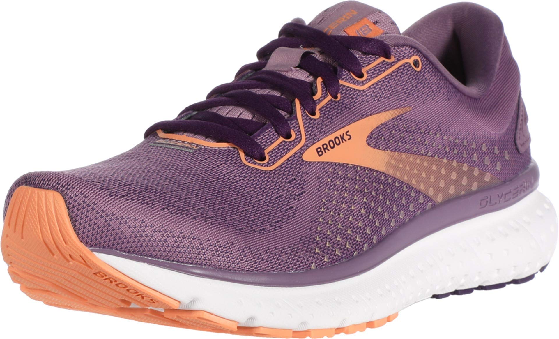 Brooks Womens Glycerin 18 Running Shoe - Valerian/Jewel/Cantaloupe - B - 10.5