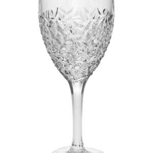 Goblet - Wine Glass - Water Glass - Crystal - Set of 6 Stemmed Glasses - Glass is designed With Raindrop Design - 12 oz. - by Barski - Made in Europe -