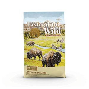 taste of the wild with ancient grains, ancient prairie canine recipe with roasted bison and venison dry dog food, made with high protein from real meat and guaranteed nutrients and probiotics 28lb