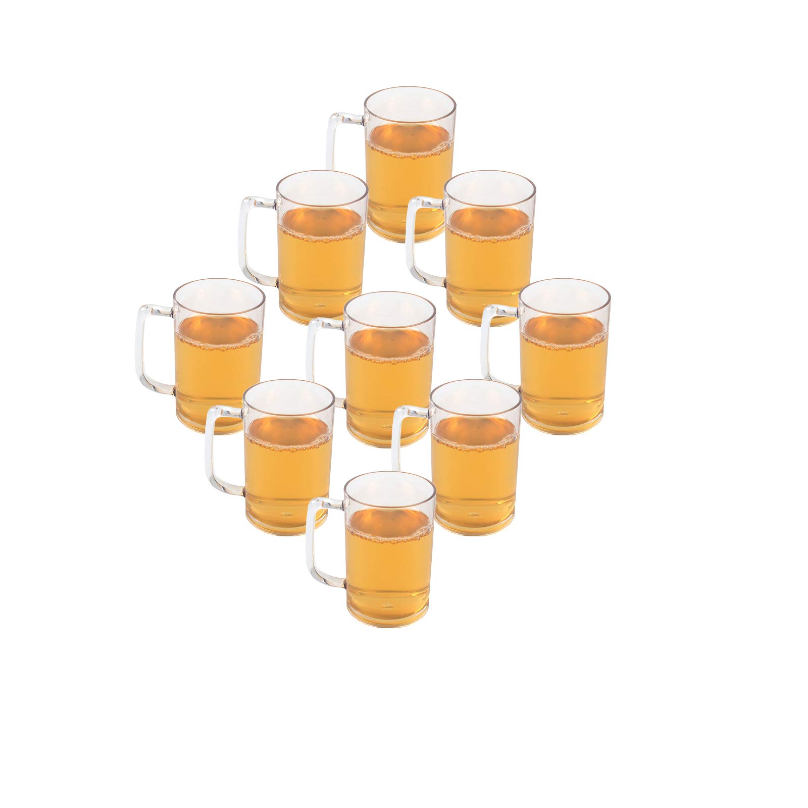 Mini Plastic Beer Mug, 5 oz Unbreakable Tasting Glasses, BPA-free, Clear Juice Cups, Suitable for Kids (Set of 9)