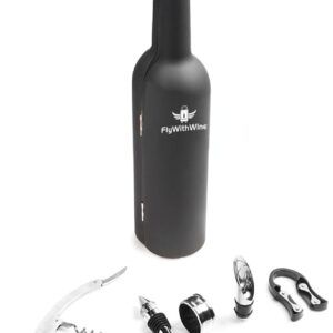 Bundle - 2 items: Gabriel-Glas - Set of 6 - Austrian Crystal Wine Glass -"StandArt" Edition, FlyWithWine 5-Piece Wine Bottle Opener Set