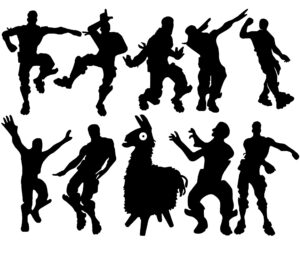 video game wall decal wall sticker poster floss dancing decal game room decor peel & stick game decal baby bedroom home decor gaming stickers (34.6" x 23.6") (black)