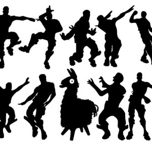 Video Game Wall Decal Wall Sticker Poster Floss Dancing Decal Game Room Decor Peel & Stick Game Decal Baby Bedroom Home Decor Gaming Stickers (34.6" x 23.6") (Black)