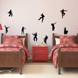 Video Game Wall Decal Wall Sticker Poster Floss Dancing Decal Game Room Decor Peel & Stick Game Decal Baby Bedroom Home Decor Gaming Stickers (34.6" x 23.6") (Black)