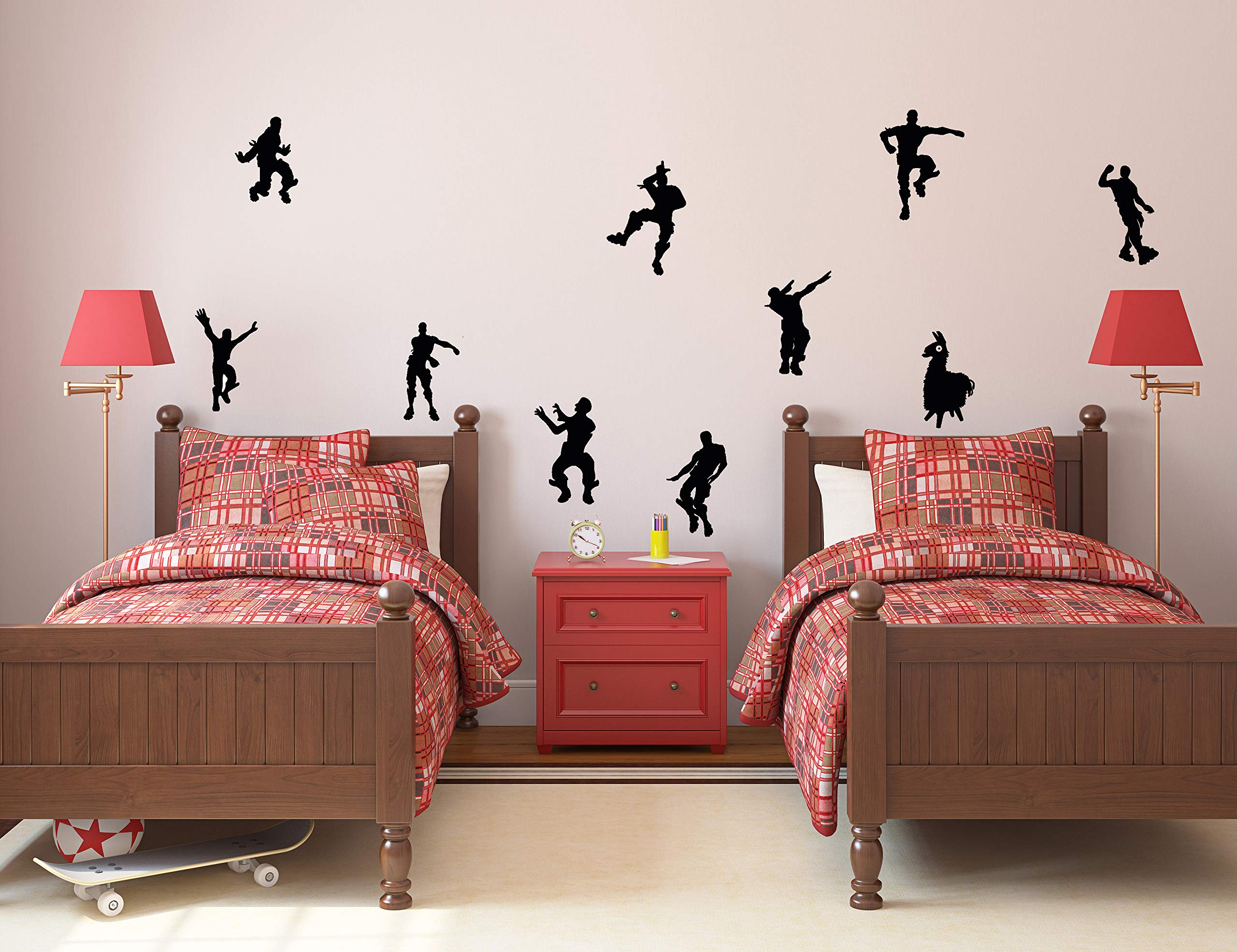 Video Game Wall Decal Wall Sticker Poster Floss Dancing Decal Game Room Decor Peel & Stick Game Decal Baby Bedroom Home Decor Gaming Stickers (34.6" x 23.6") (Black)