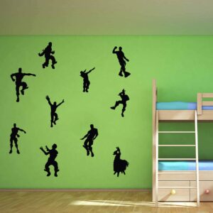 Video Game Wall Decal Wall Sticker Poster Floss Dancing Decal Game Room Decor Peel & Stick Game Decal Baby Bedroom Home Decor Gaming Stickers (34.6" x 23.6") (Black)