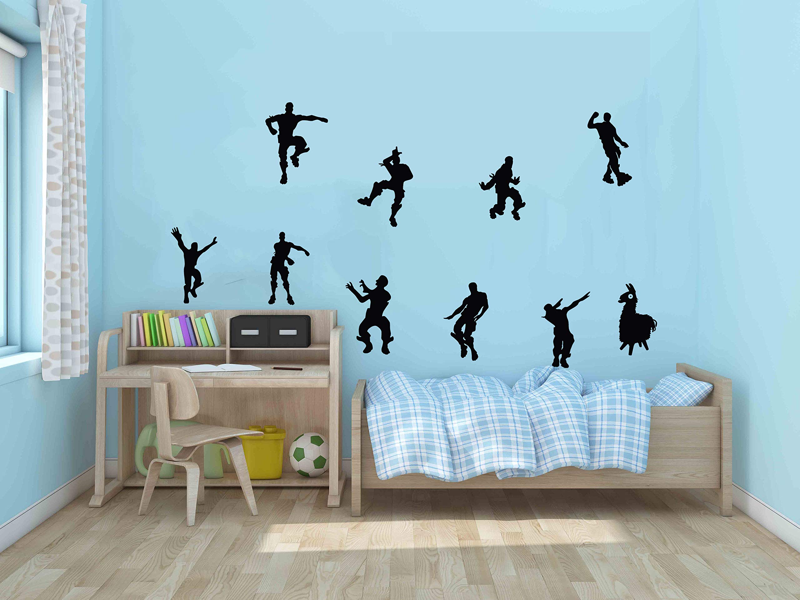 Video Game Wall Decal Wall Sticker Poster Floss Dancing Decal Game Room Decor Peel & Stick Game Decal Baby Bedroom Home Decor Gaming Stickers (34.6" x 23.6") (Black)