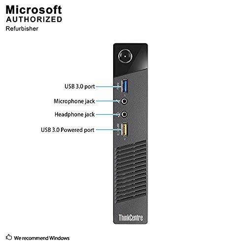 Lenovo ThinkCentre M73 Tiny Business Desktop Computer, Intel Core 4th Gen 2.9GHz, 4G DDR3, 500G, WiFi, USB 3.0, VGA, DisplayPort, Win 10 Pro 64-Bit Supports English/Spanish/French(Renewed)