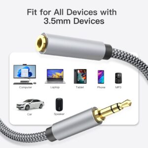 MORELECS Headphone Extension Cable 10 ft Aux Extension Cable Nylon Braided 3.5mm Extension Male to Female 3.5 mm Audio Cable Compatible with iPhone iPad Tablets Media Players