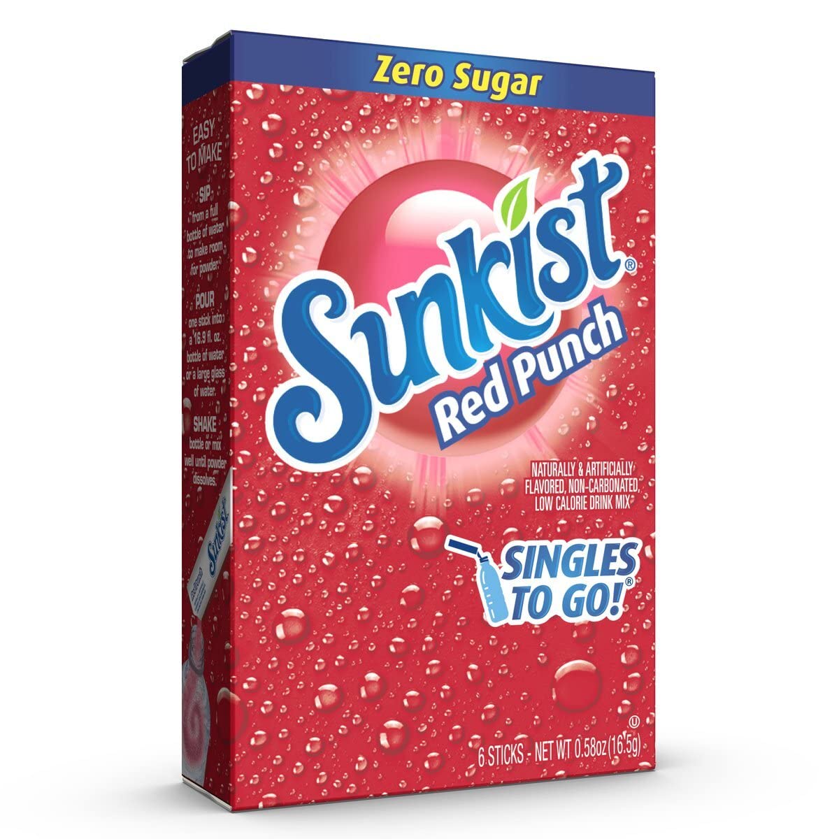 Sunkist Singles to Go Drink Mix Variety Pack, 1 Orange, 1 Grape, 1 Pineapple, 1 Lemon Lime, 1 Strawberry, 1 Red Punch, 1 CT, 1 CT