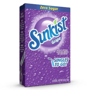 Sunkist Singles to Go Drink Mix Variety Pack, 1 Orange, 1 Grape, 1 Pineapple, 1 Lemon Lime, 1 Strawberry, 1 Red Punch, 1 CT, 1 CT