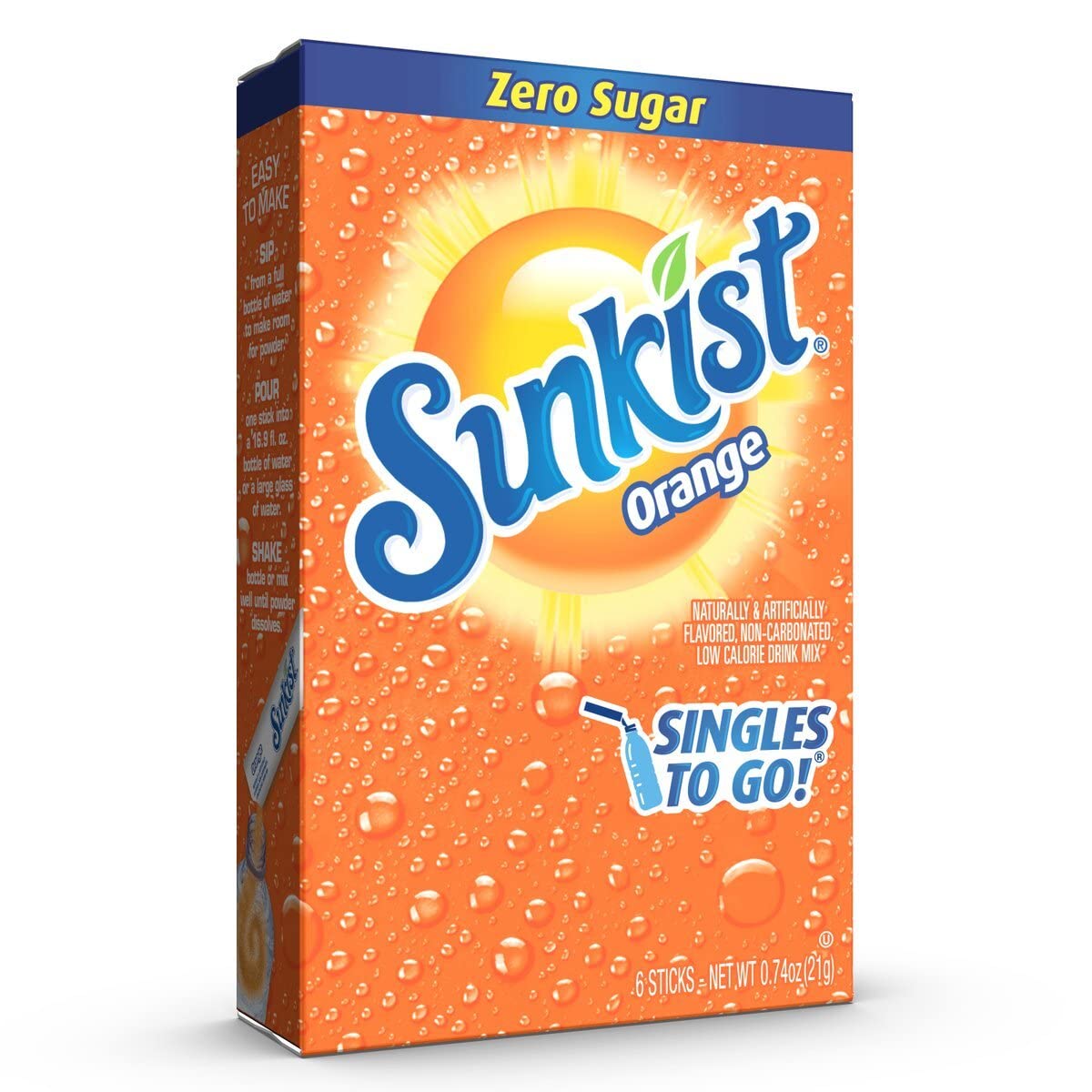 Sunkist Singles to Go Drink Mix Variety Pack, 1 Orange, 1 Grape, 1 Pineapple, 1 Lemon Lime, 1 Strawberry, 1 Red Punch, 1 CT, 1 CT