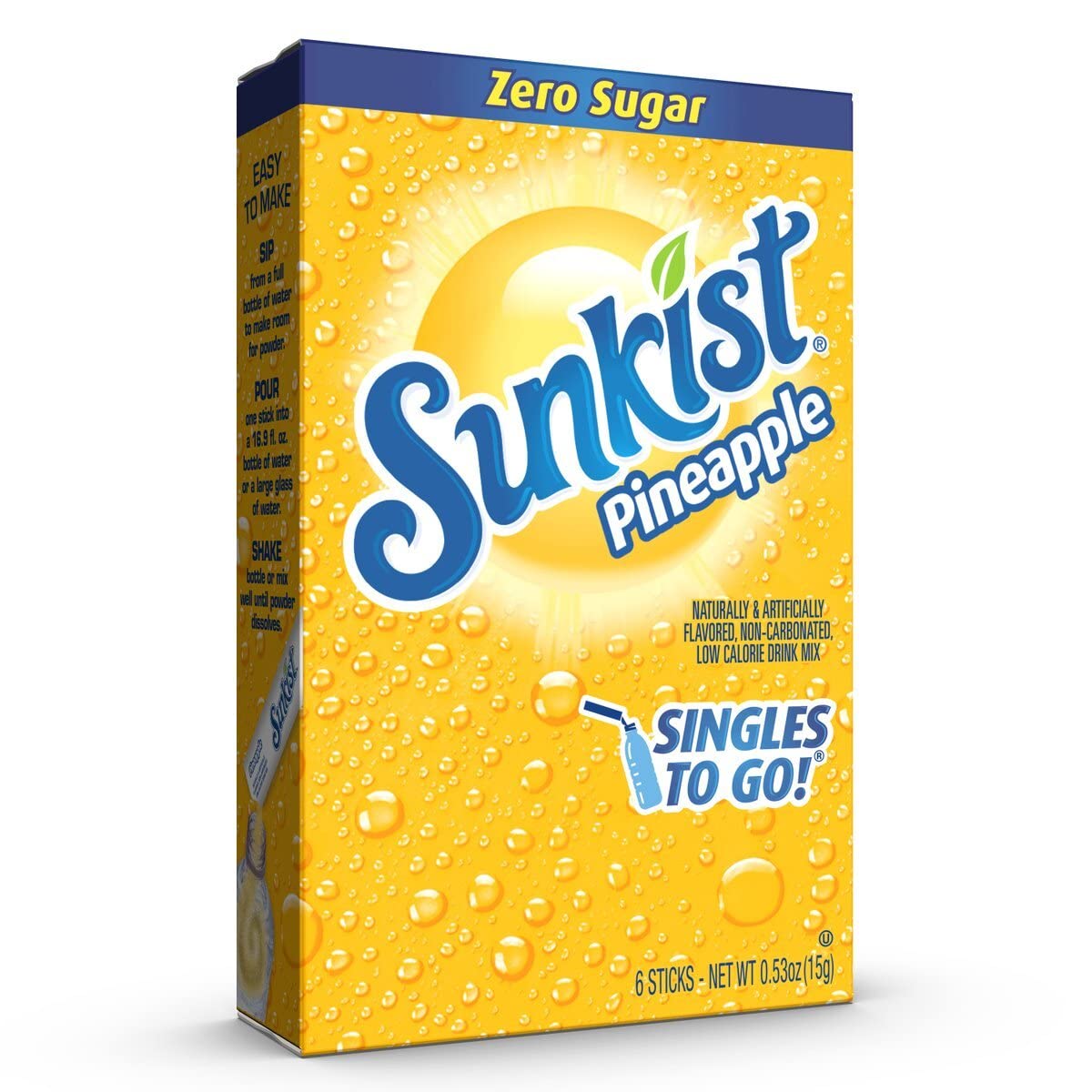 Sunkist Singles to Go Drink Mix Variety Pack, 1 Orange, 1 Grape, 1 Pineapple, 1 Lemon Lime, 1 Strawberry, 1 Red Punch, 1 CT, 1 CT