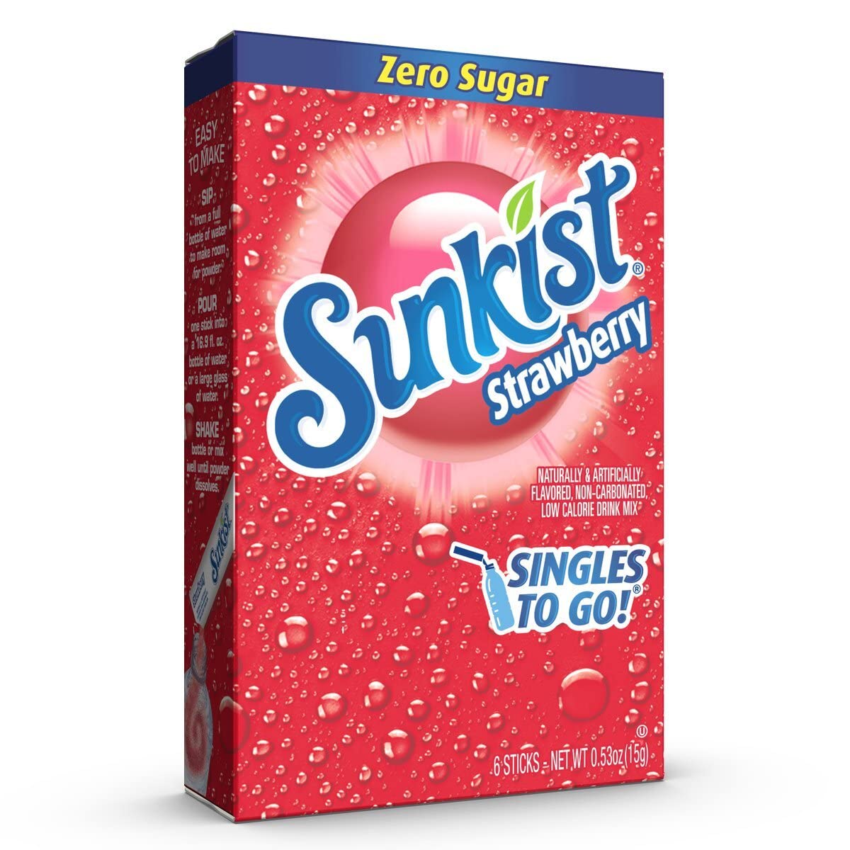 Sunkist Singles to Go Drink Mix Variety Pack, 1 Orange, 1 Grape, 1 Pineapple, 1 Lemon Lime, 1 Strawberry, 1 Red Punch, 1 CT, 1 CT