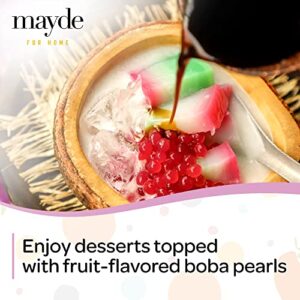 Mayde Bursting Popping Boba Pearls, Strawberry, Mango, Passion Fruit - 3 Flavor Party Kit (490 gms, 3 pack)