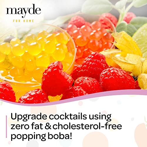 Mayde Bursting Popping Boba Pearls, Strawberry, Mango, Passion Fruit - 3 Flavor Party Kit (490 gms, 3 pack)