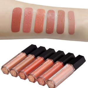 Rechoo Matte Liquid Lipstick Set, 6 Pcs Superstay Mate Ink Waterproof Lip Gloss Beauty Lips Makeup Set (NUDE MATTE INK)