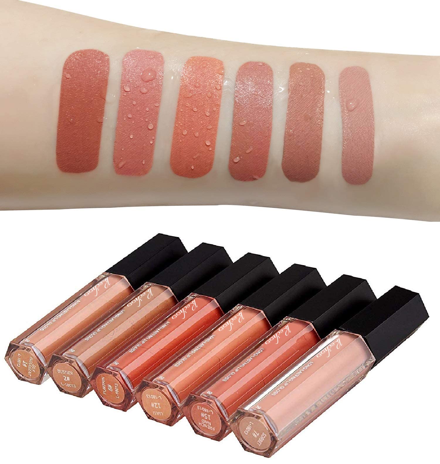 Rechoo Matte Liquid Lipstick Set, 6 Pcs Superstay Mate Ink Waterproof Lip Gloss Beauty Lips Makeup Set (NUDE MATTE INK)