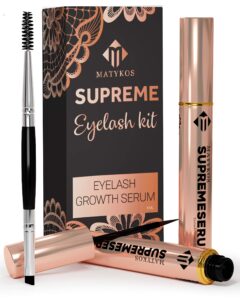 organic eyelash growth serum - vegan lash enhancer & primer improved formula with biotin and oat grow peptides for longer, thicker lashes and eyebrows