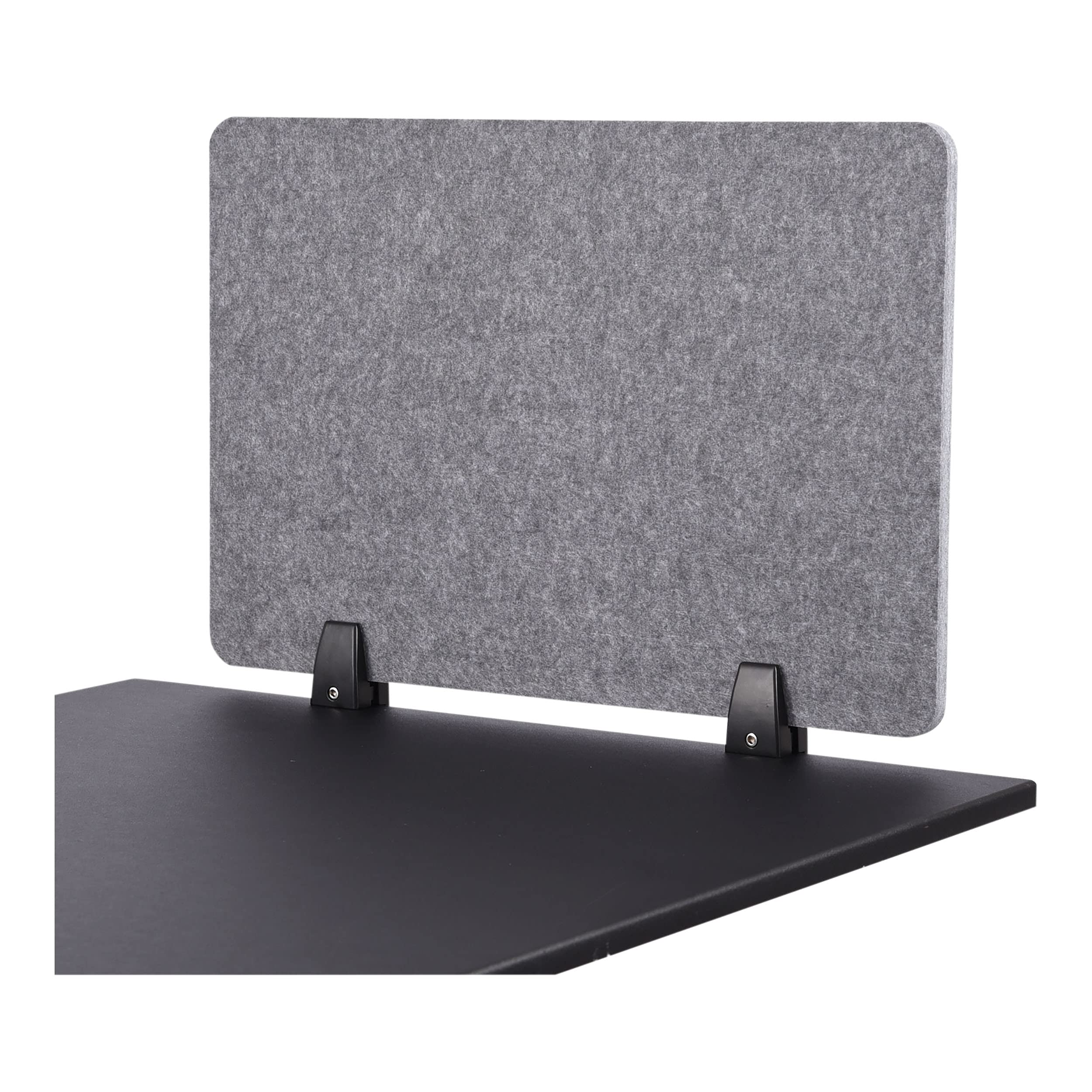 Stand Up Desk Store ReFocus Raw Clamp-On Acoustic Desk Divider Mounted Privacy Panel to Reduce Noise and Visual Distractions (Castle Gray, 23.6" x 16")