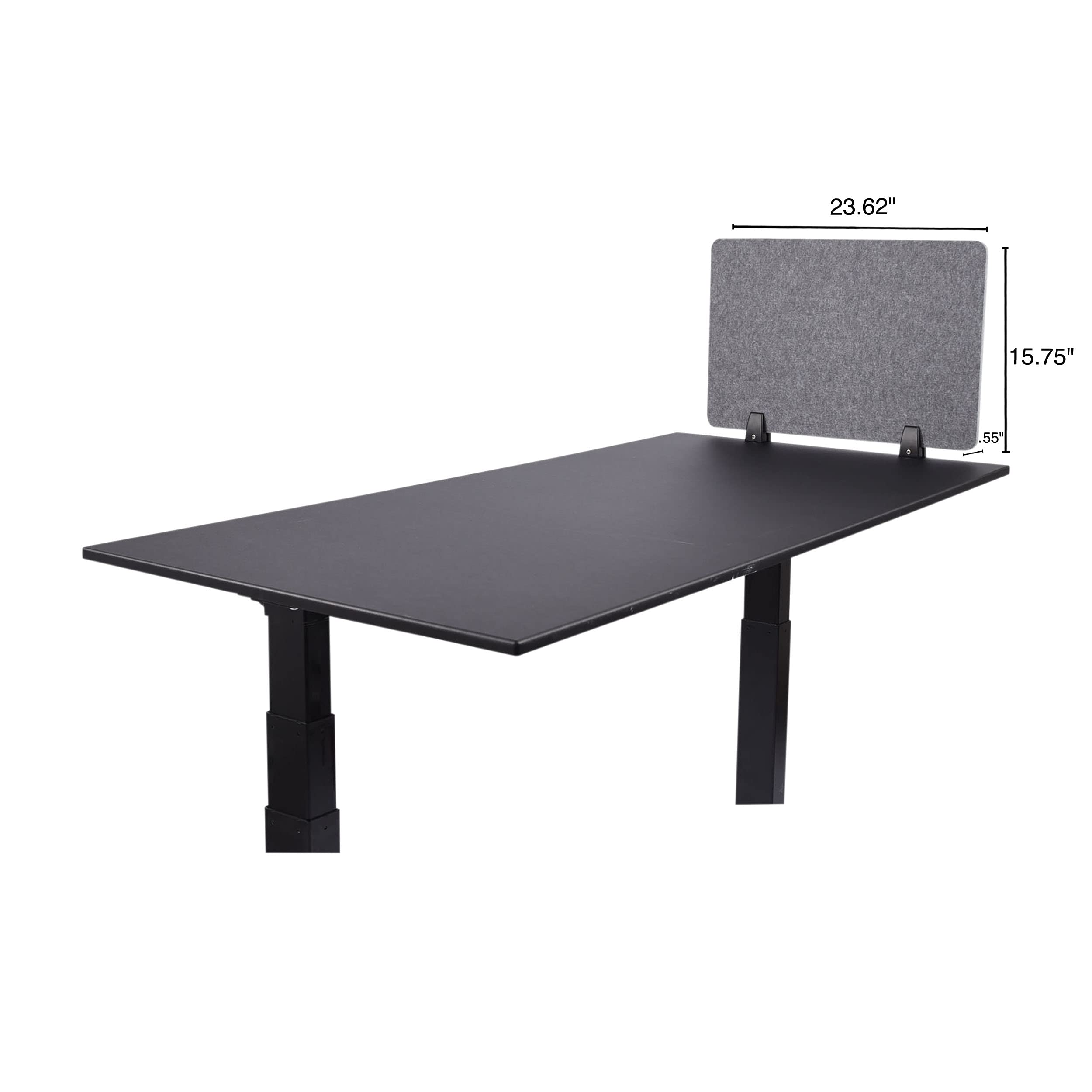 Stand Up Desk Store ReFocus Raw Clamp-On Acoustic Desk Divider Mounted Privacy Panel to Reduce Noise and Visual Distractions (Castle Gray, 23.6" x 16")