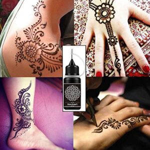 Temporary Tattoos Kit Black Tattoo Kit 4 Bottles 1 Oz Temp Tattoo Kit Semi Permanent Freehand Ink/Gel with 60 Adhesive Stencils for Women Men Kids Boys Body Art Painting Decor Supplies