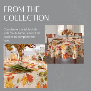 Elrene Home Fashions Autumn Leaves Fall Printed Tablecloth, Holiday Table Cover for Formal or Everyday Use, 70" Round