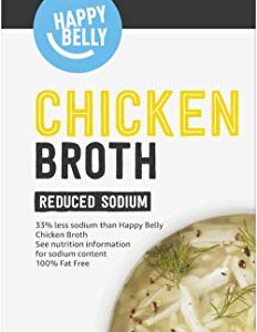 Amazon Brand - Happy Belly Reduced Sodium Chicken Broth, 2 pound (Pack of 1)