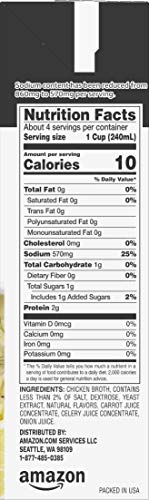 Amazon Brand - Happy Belly Reduced Sodium Chicken Broth, 2 pound (Pack of 1)