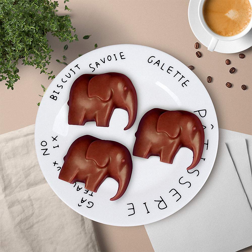 12 Cavities Elephant Chocolate Candy Silicone Mold Gummy Fat Bomb Mould Resin Clay Mini Soap Crayon Mold Ice Cube Tray Cake Cookie Baking Pan for Baby Shower