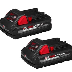 Milwaukee 48-11-1837 M18 18 Volt High Output CP 3.0 Ah Lithium-Ion Slide Battery, 2 Pack (Non-Retail Packaging)