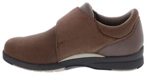 drew women's moonwalk adjustable strap stretch upper comfortable walking shoe brown/stretch/leather 5.5 w us