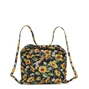 Vera Bradley Women's Cotton Convertible Backpack Shoulder Bag, Sunflowers - Recycled Cotton, One Size