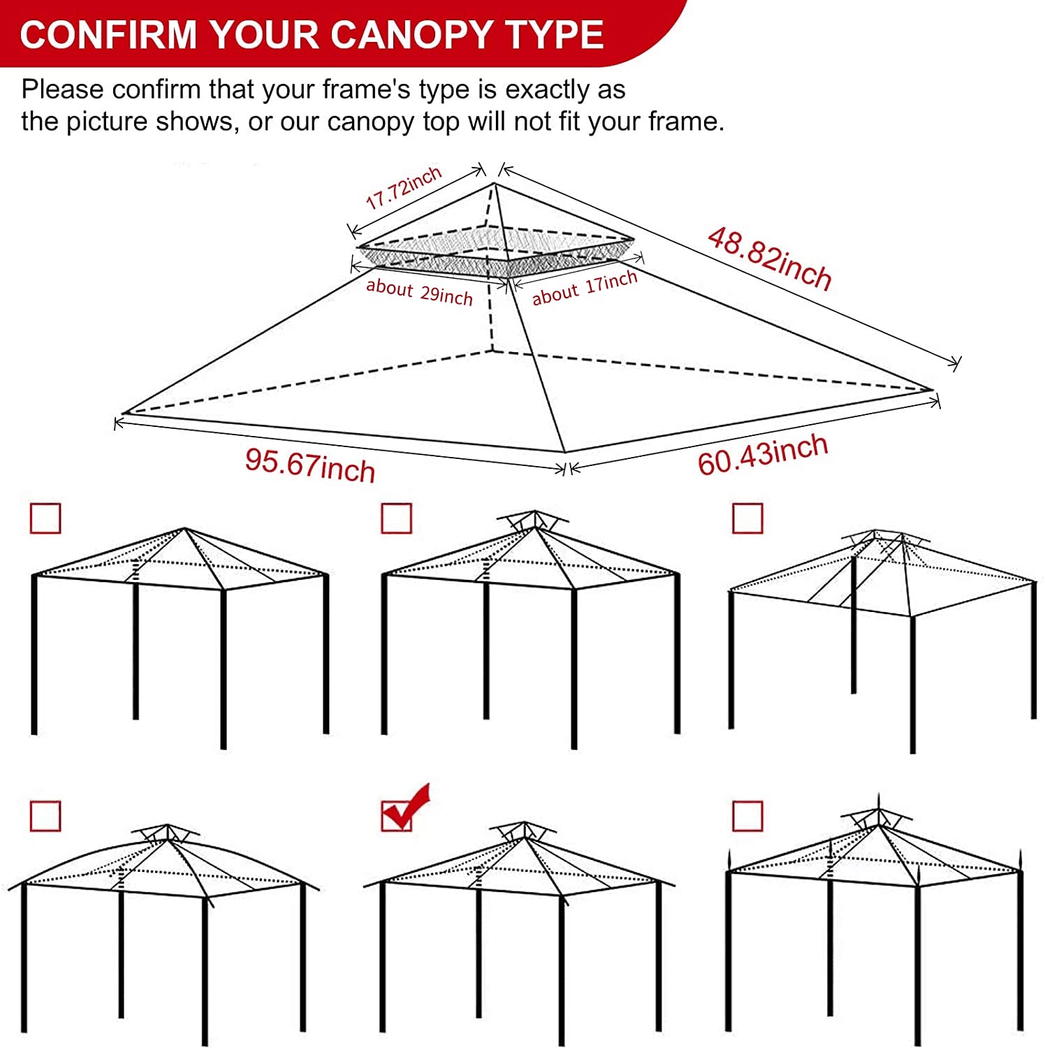 Eurmax USA High Performance Grill Gazebo Canopy Replacement Cover 5x8 BBQ Gazebo Shelter Top（Cocoa