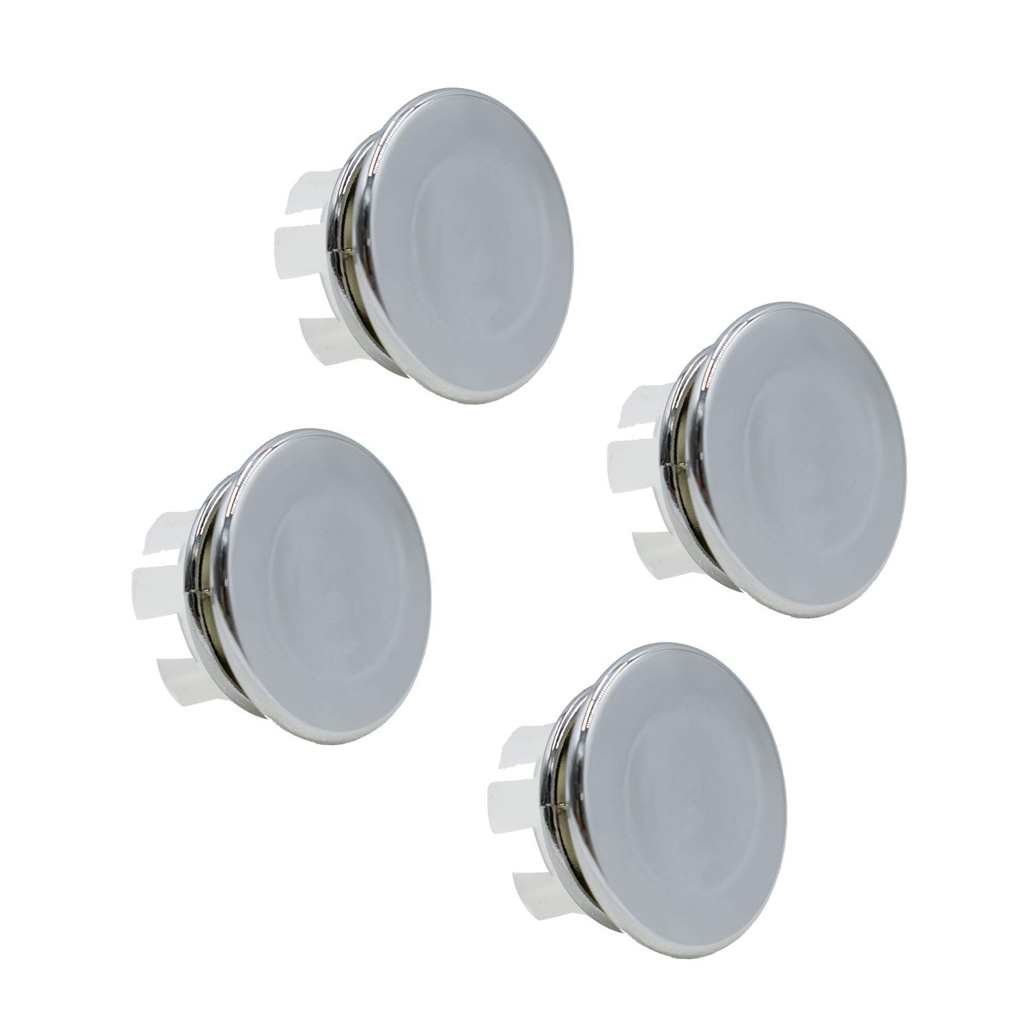 4 Pack Bathroom Basin Sink Round Tidy Trim Chrome Round Overflow Cover Rings Hole Replacement Ceramic Pots for Home,Sink,Bathroom,Kitchen