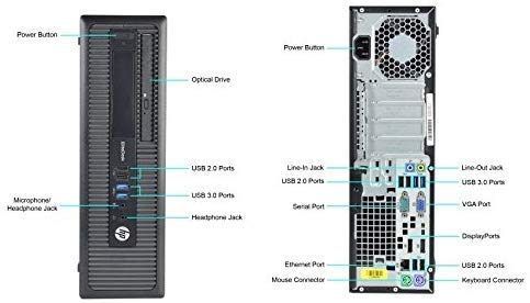 HP 800 G1 Small Form Desktop Computer Tower Bundle Package (Intel Core i5, 8GB Ram, 1TB HDD, Dual 19 Inch LCD Monitor (Brands may vary), WIFI, DVD-RW - Windows 10 Pro (Renewed)