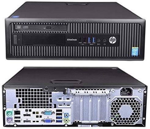 HP 800 G1 Small Form Desktop Computer Tower Bundle Package (Intel Core i5, 8GB Ram, 1TB HDD, Dual 19 Inch LCD Monitor (Brands may vary), WIFI, DVD-RW - Windows 10 Pro (Renewed)