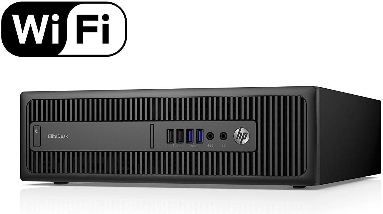 HP 800 G1 Small Form Desktop Computer Tower Bundle Package (Intel Core i5, 8GB Ram, 1TB HDD, Dual 19 Inch LCD Monitor (Brands may vary), WIFI, DVD-RW - Windows 10 Pro (Renewed)