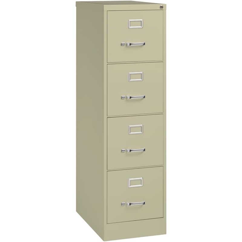 Cooper 25" 4-Drawer Metal Letter Width Vertical File Cabinet in Beige