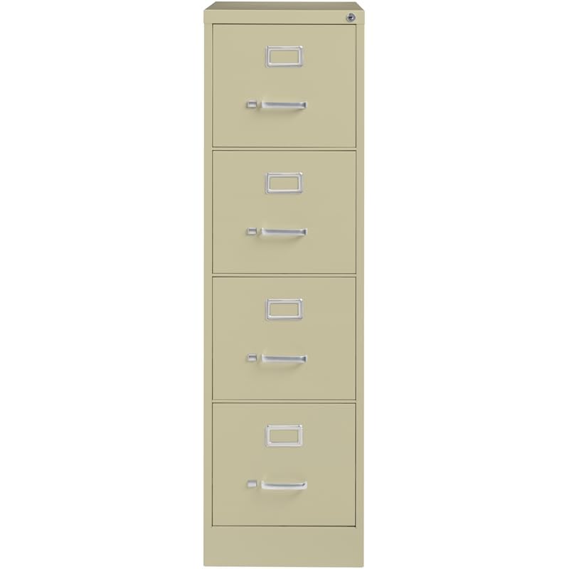 Cooper 25" 4-Drawer Metal Letter Width Vertical File Cabinet in Beige