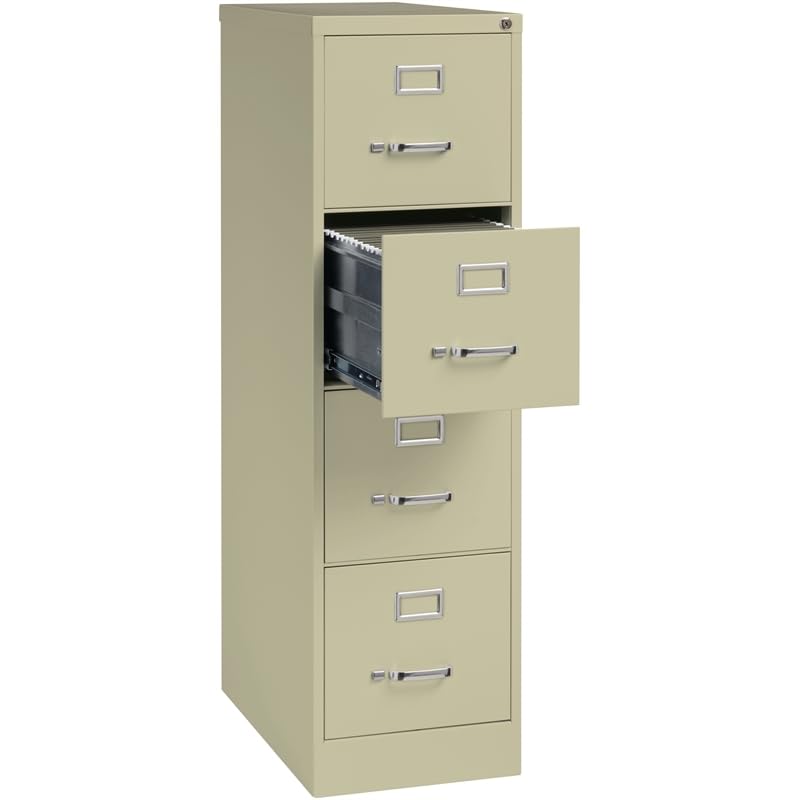 Cooper 25" 4-Drawer Metal Letter Width Vertical File Cabinet in Beige