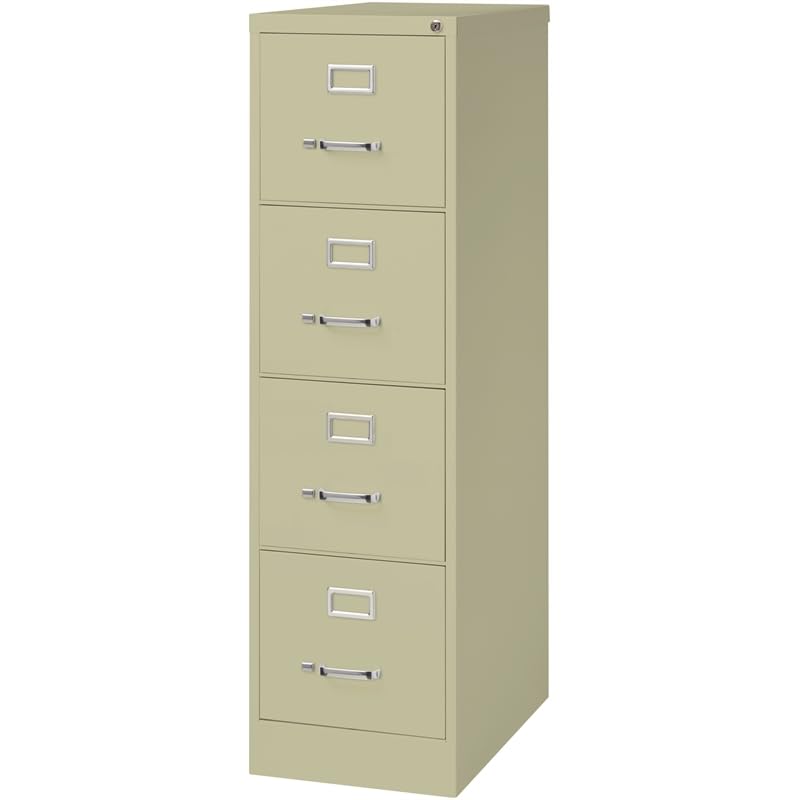 Cooper 25" 4-Drawer Metal Letter Width Vertical File Cabinet in Beige