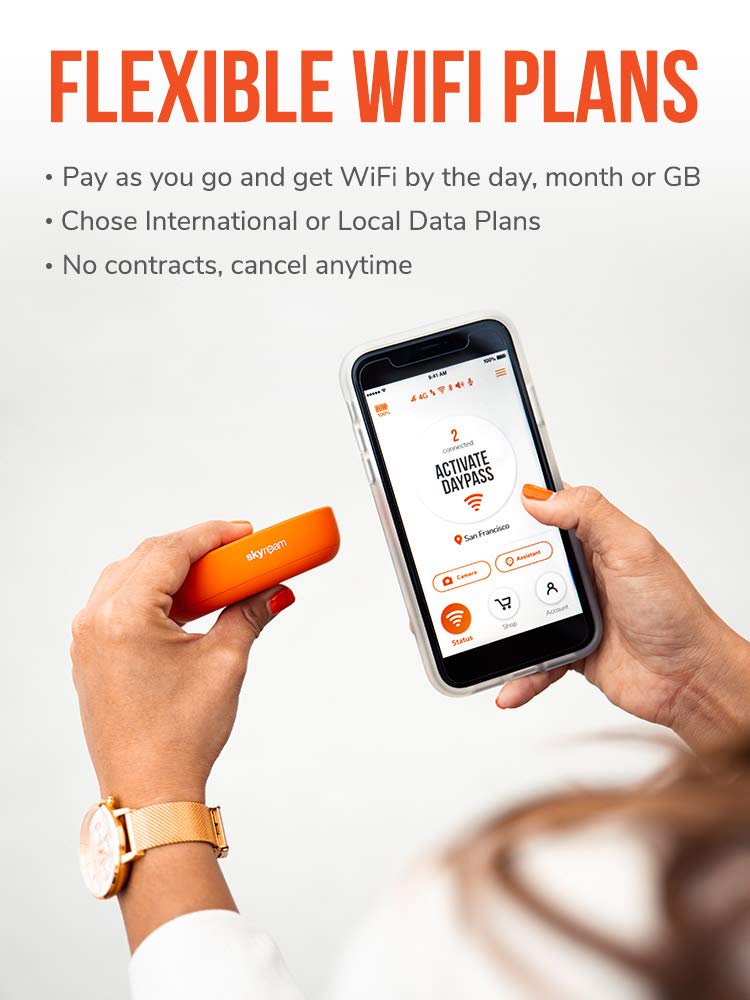 Skyroam Solis X Smartspot | 4G LTE WiFi Mobile Hotspot and Power Bank | Global Coverage | Up to 10 Connected Devices | Built in VPN | Remote Camera | vSIM Technology, No SIM Card Needed | Make a WLAN