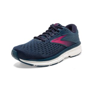 brooks women's dyad 11 running shoe - blue/navy/beetroot - 6 medium