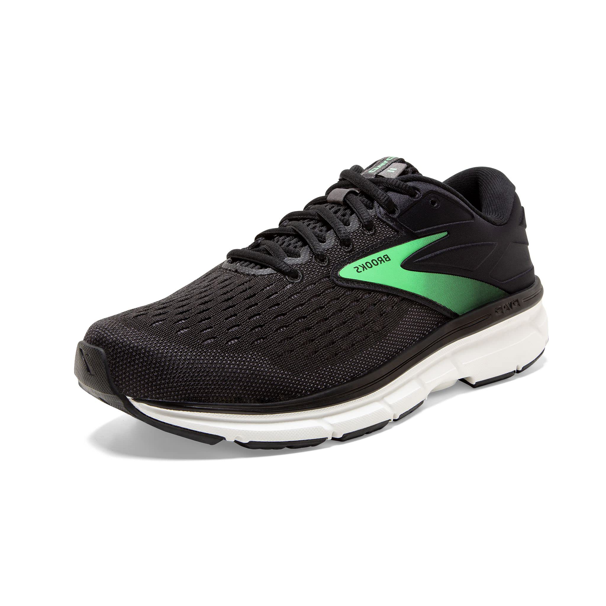 Brooks Women's Dyad 11 Running Shoe - Black/Ebony/Green - 7 X-Wide