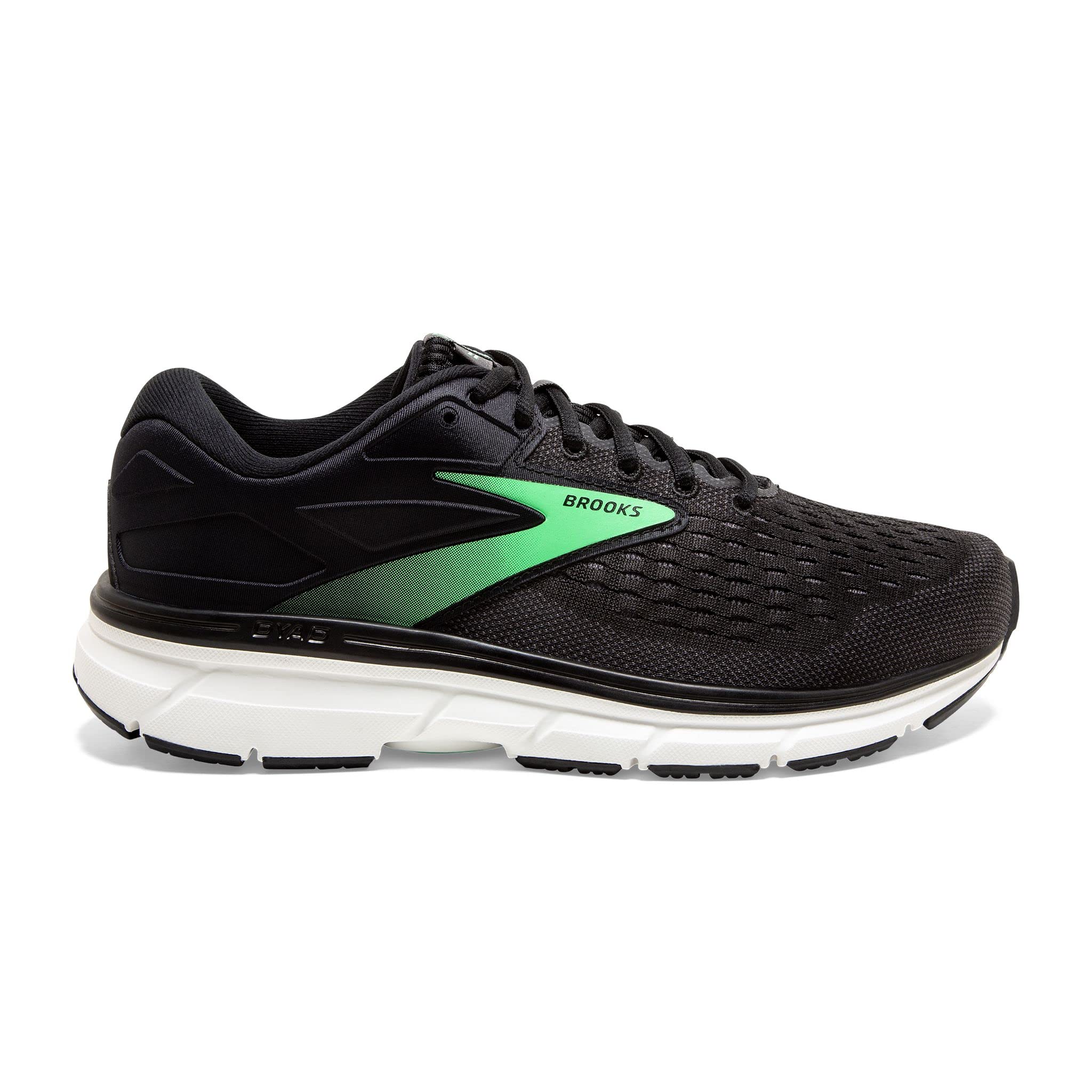 Brooks Women's Dyad 11 Running Shoe - Black/Ebony/Green - 7 X-Wide