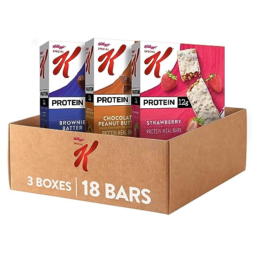 Kellogg's Special K Protein Meal Bars, Meal Replacement, Bulk Protein Snacks, Variety Pack (3 Boxes, 18 Bars)