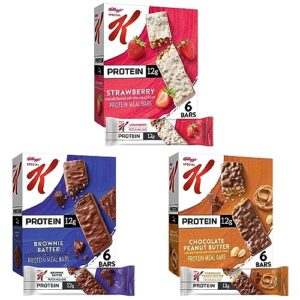 Kellogg's Special K Protein Meal Bars, Meal Replacement, Bulk Protein Snacks, Variety Pack (3 Boxes, 18 Bars)