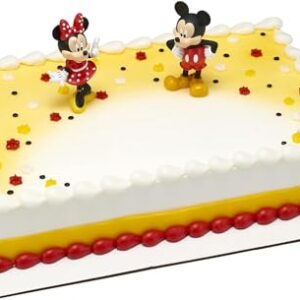 DecoSet® Disney Mickey Mouse and Minnie Mouse Cake Topper, 2-Piece Topper Set, Durable Food-Safe Plastic