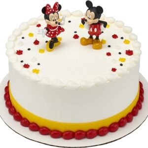 DecoSet® Disney Mickey Mouse and Minnie Mouse Cake Topper, 2-Piece Topper Set, Durable Food-Safe Plastic